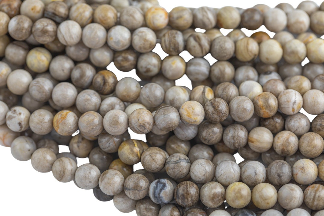 Natural Silver Leaf Jasper, High Quality in Round- 4mm, 6mm, 8mm, 10mm ...