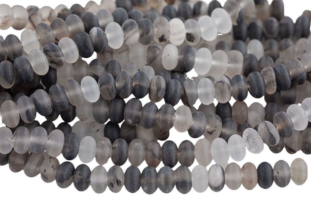 Natural Cloudy Quartz High Quality in 8mm Matte Roundel- Full 15.5 Inch ...