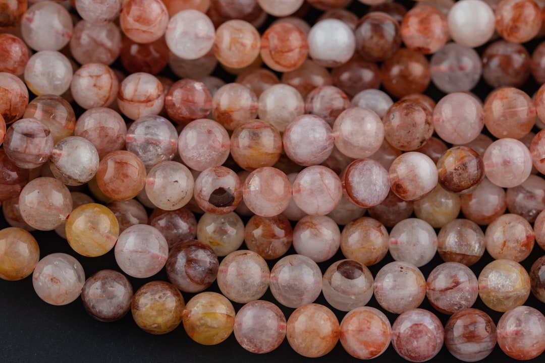 Natural Red Hematoid Lepidocrocite Quartz 6mm 8mm 10mm Round Beads Rare ...