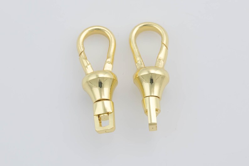2 Pcs- Dainty Self Closing Swivel Clasps - Triggerless - 18kt Gold ...