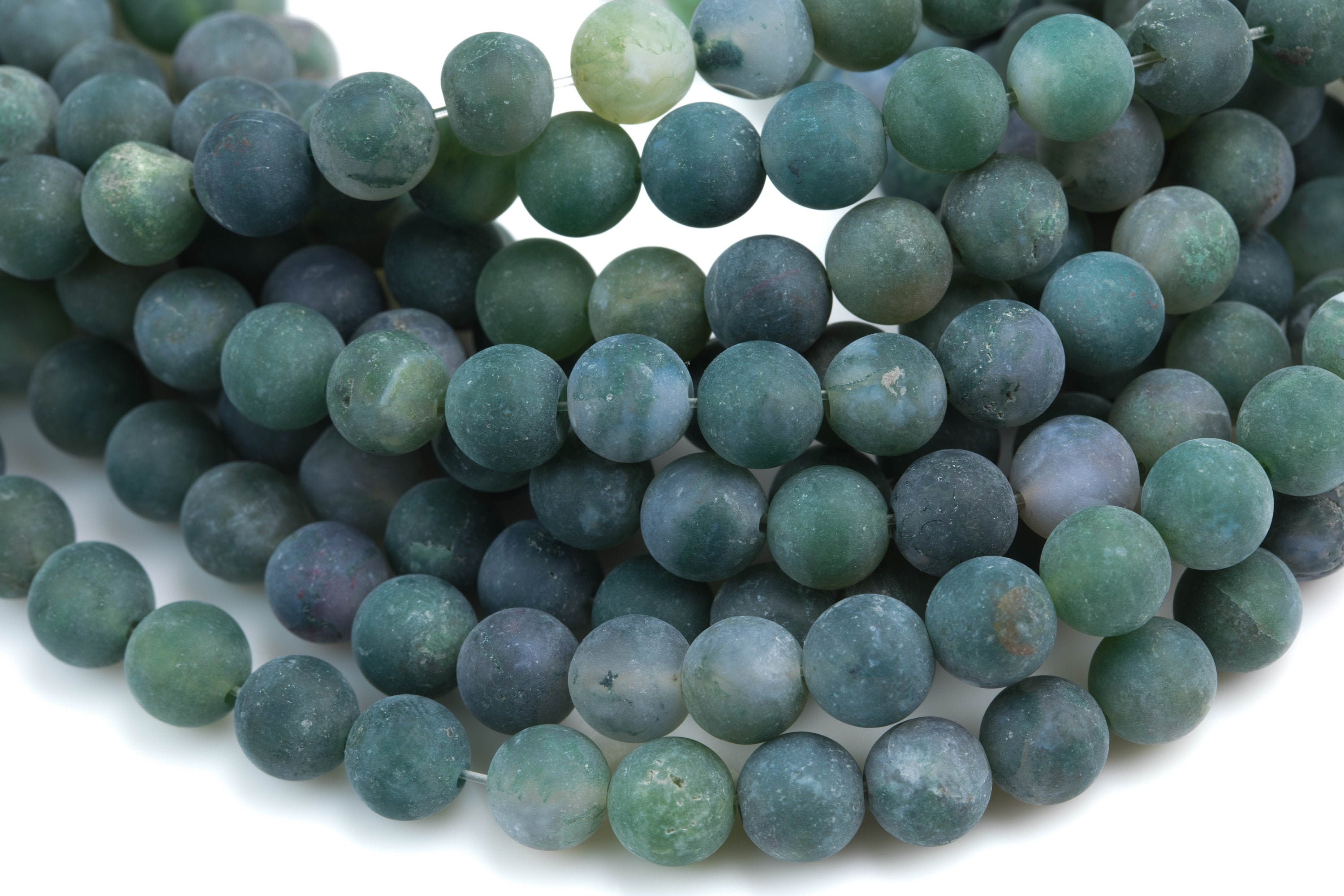 Natural Moss Grass Agate, High Quality in Matt Round- 4mm, 6mm, 8mm ...
