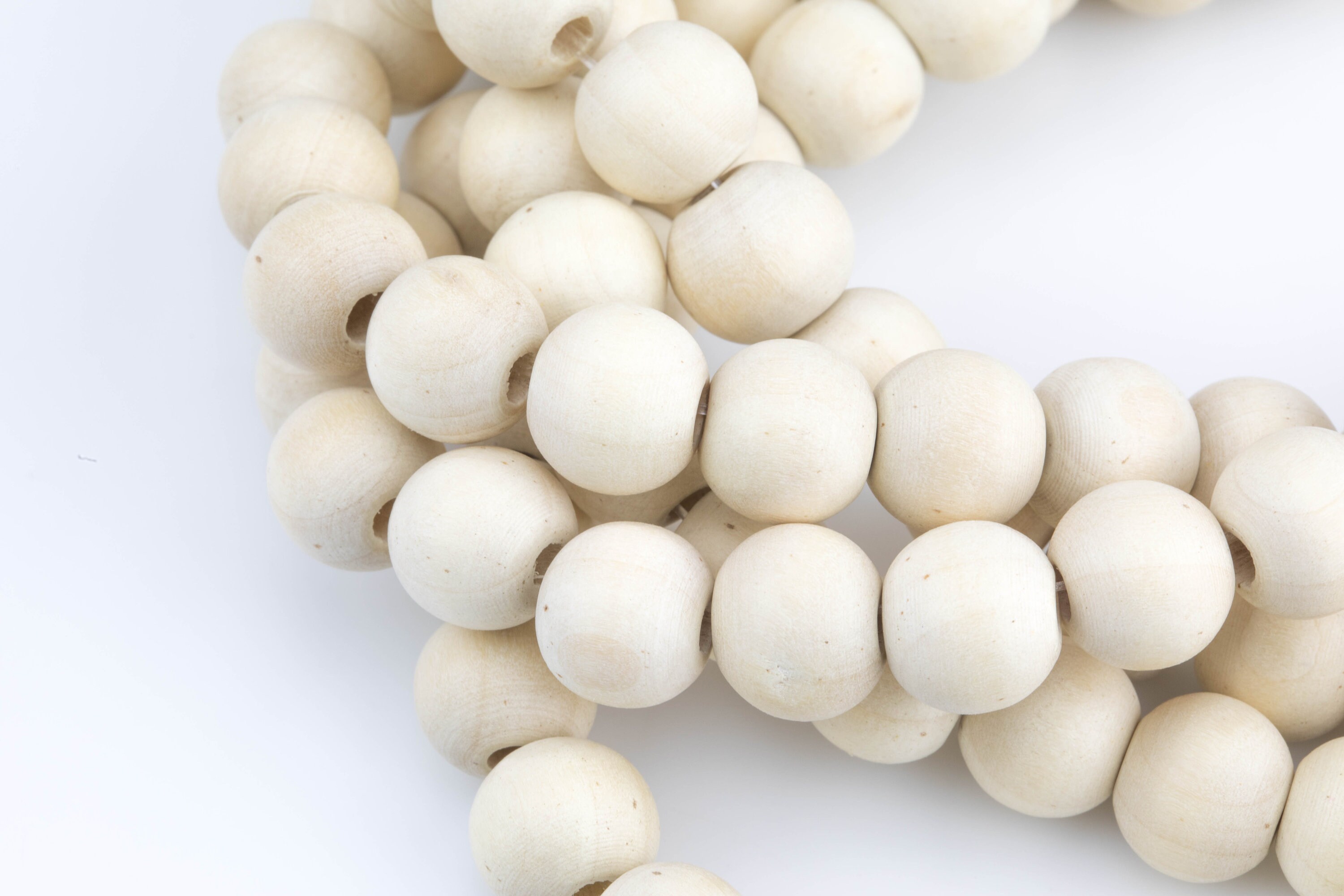 Natural Cream Colored Pale Tan Wooden off Round Shaped Beads - Etsy