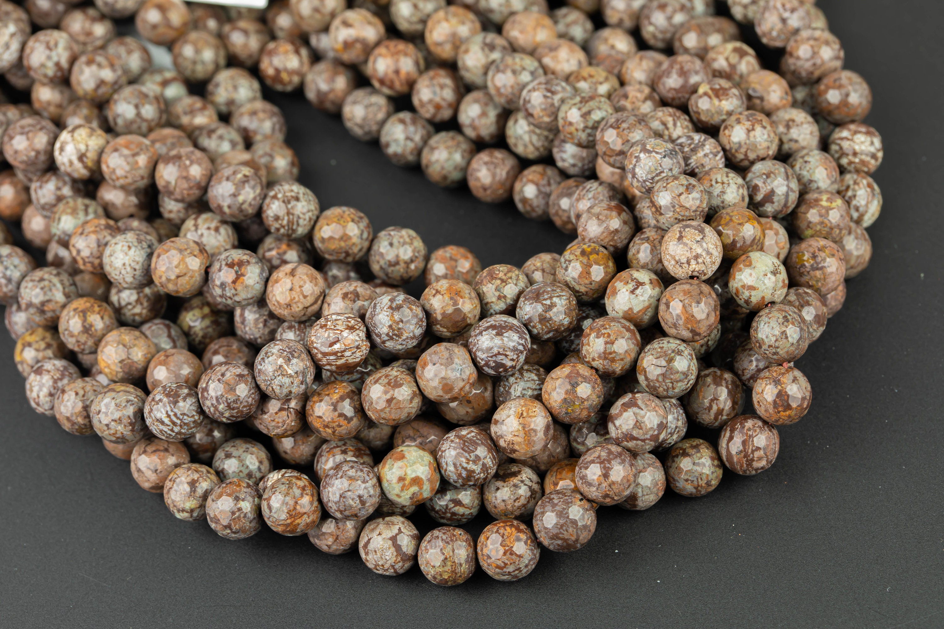 Natural Red Snow Jasper, High Quality in Faceted Round, 4mm, 6mm, 8mm ...