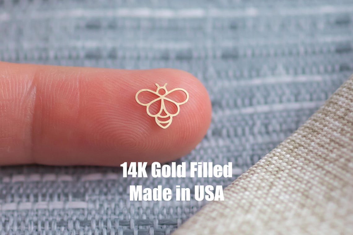 Bee Outline Connector - Sterling Silver or Gold Filled- Permanent ...