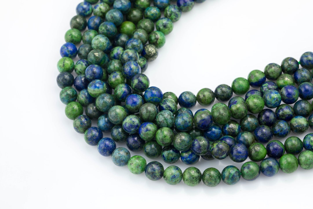 Natural Malachite Azurite Beads Grade AAA Round 4mm, 6mm, 8mm, 10mm ...