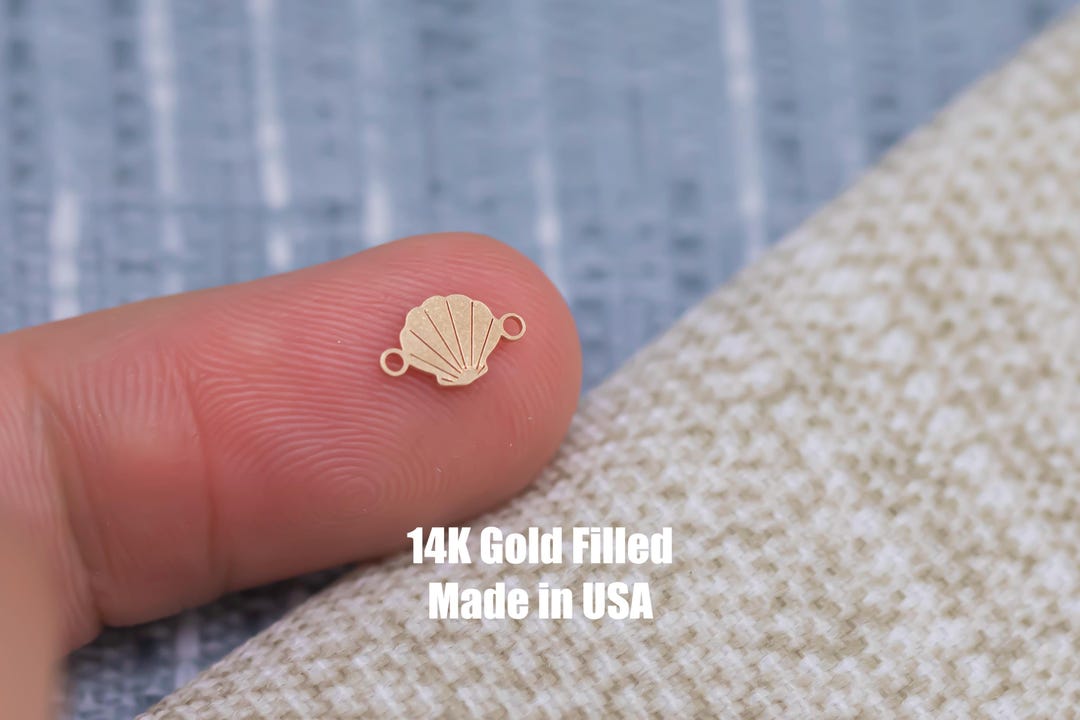 Scallop Clam Sea Shell Connector - 14kt Gold Filled Sterling Silver ...