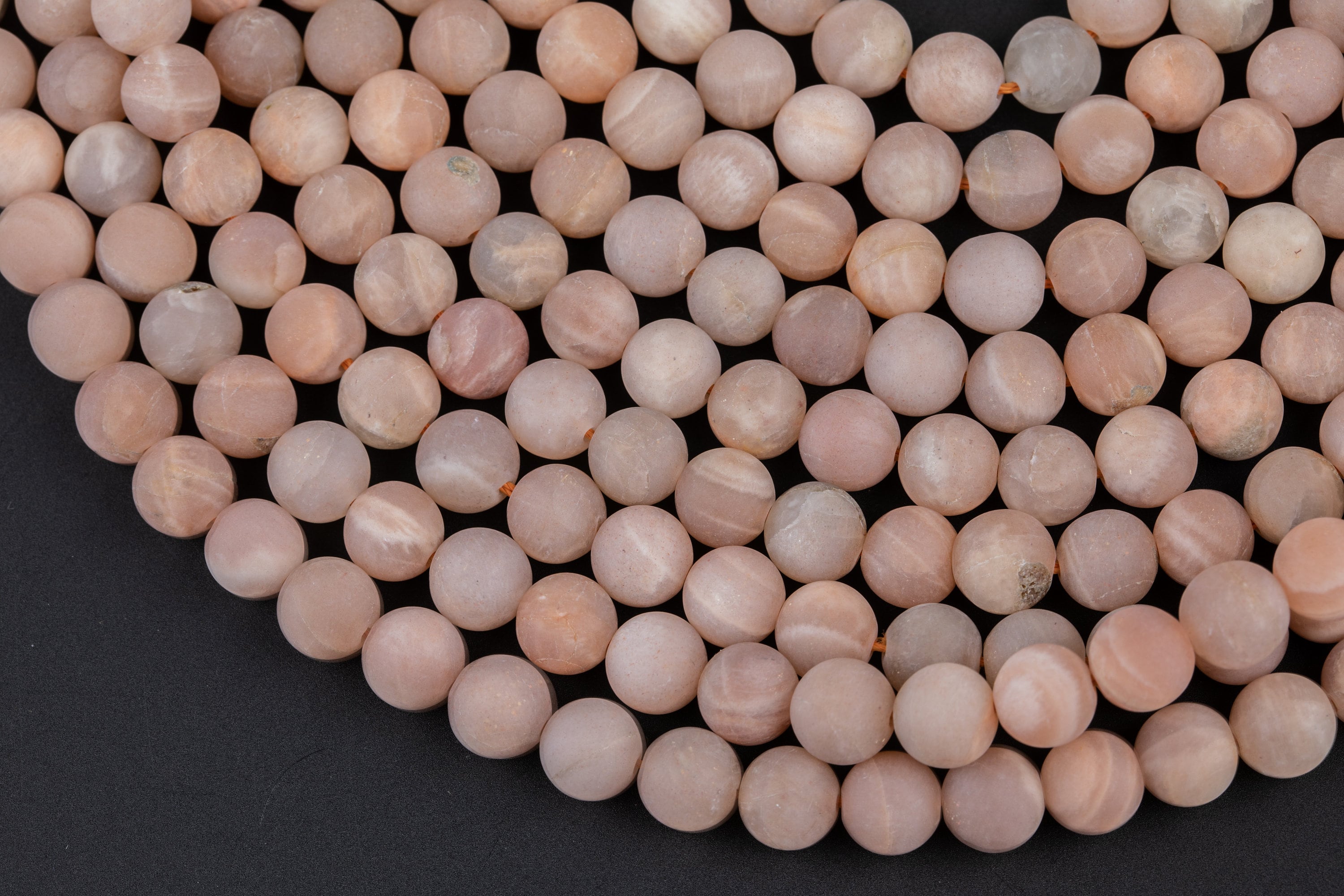 Natural Pink Moonstone Sunstone Beads Matte Round Beads A - Etsy