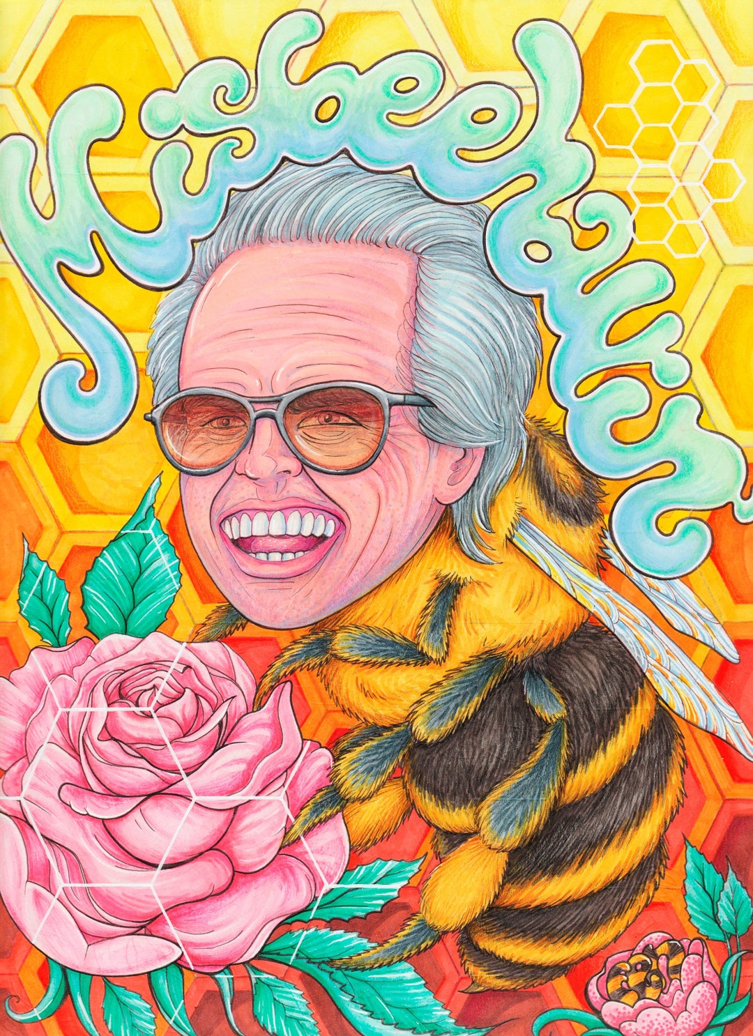 Misbeehavin' Uncle Babee Billy Bee Original Art 9x12 Honeybee Rose ...