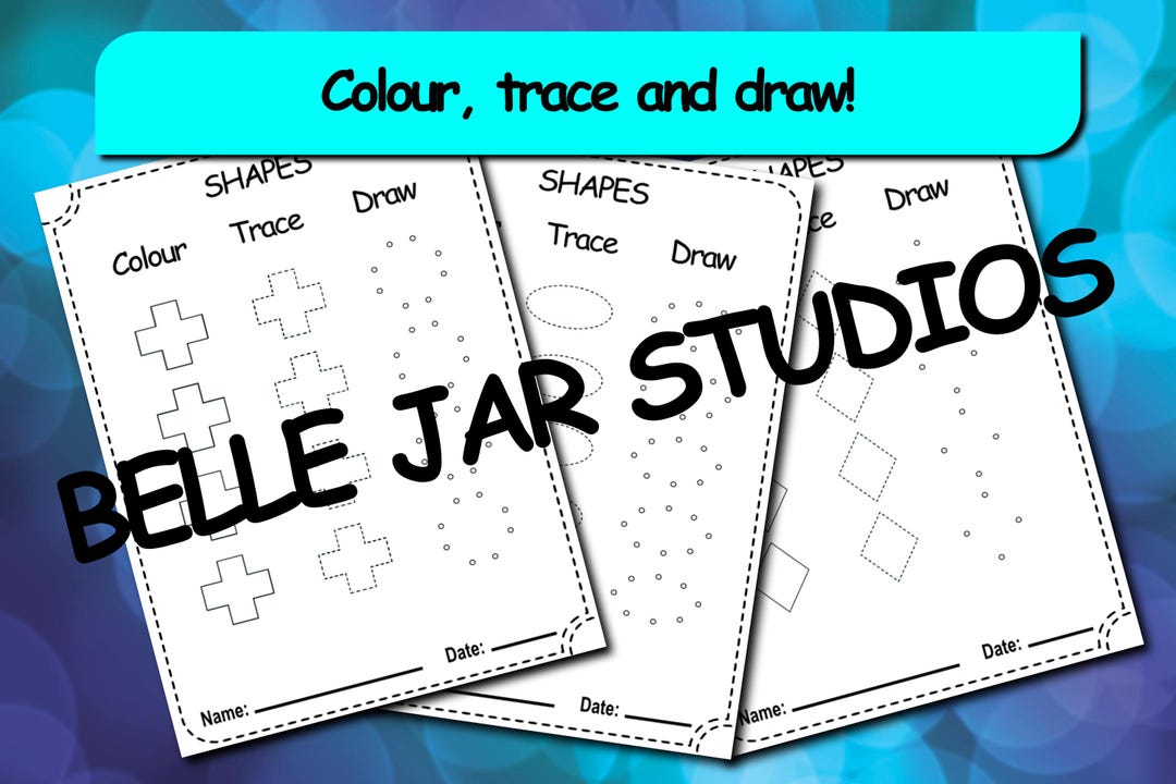 Shape Drawing and Coloring Worksheets | Learn and Trace Shapes ...