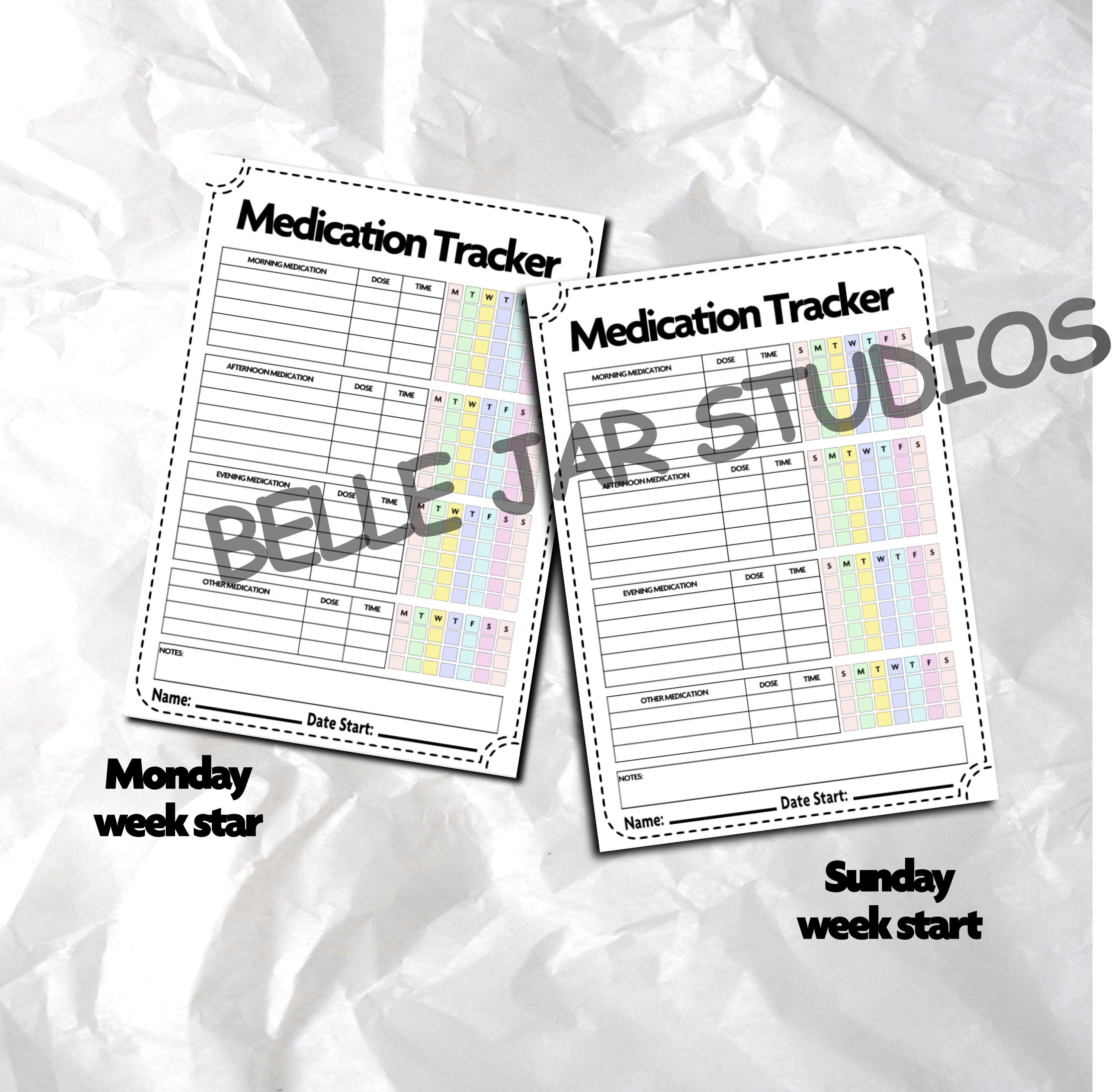 Printable Weekly Medication Tracker PDF, Pill Organizer, Health Log ...