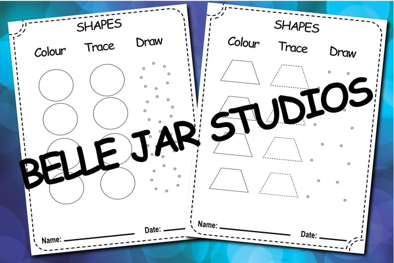 Shape Drawing and Coloring Worksheets | Learn and Trace Shapes ...