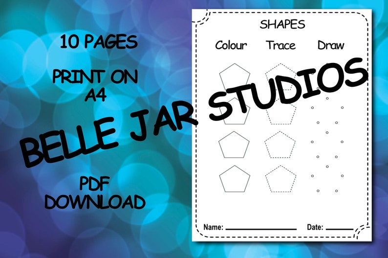 Shape Drawing and Coloring Worksheets | Learn and Trace Shapes ...