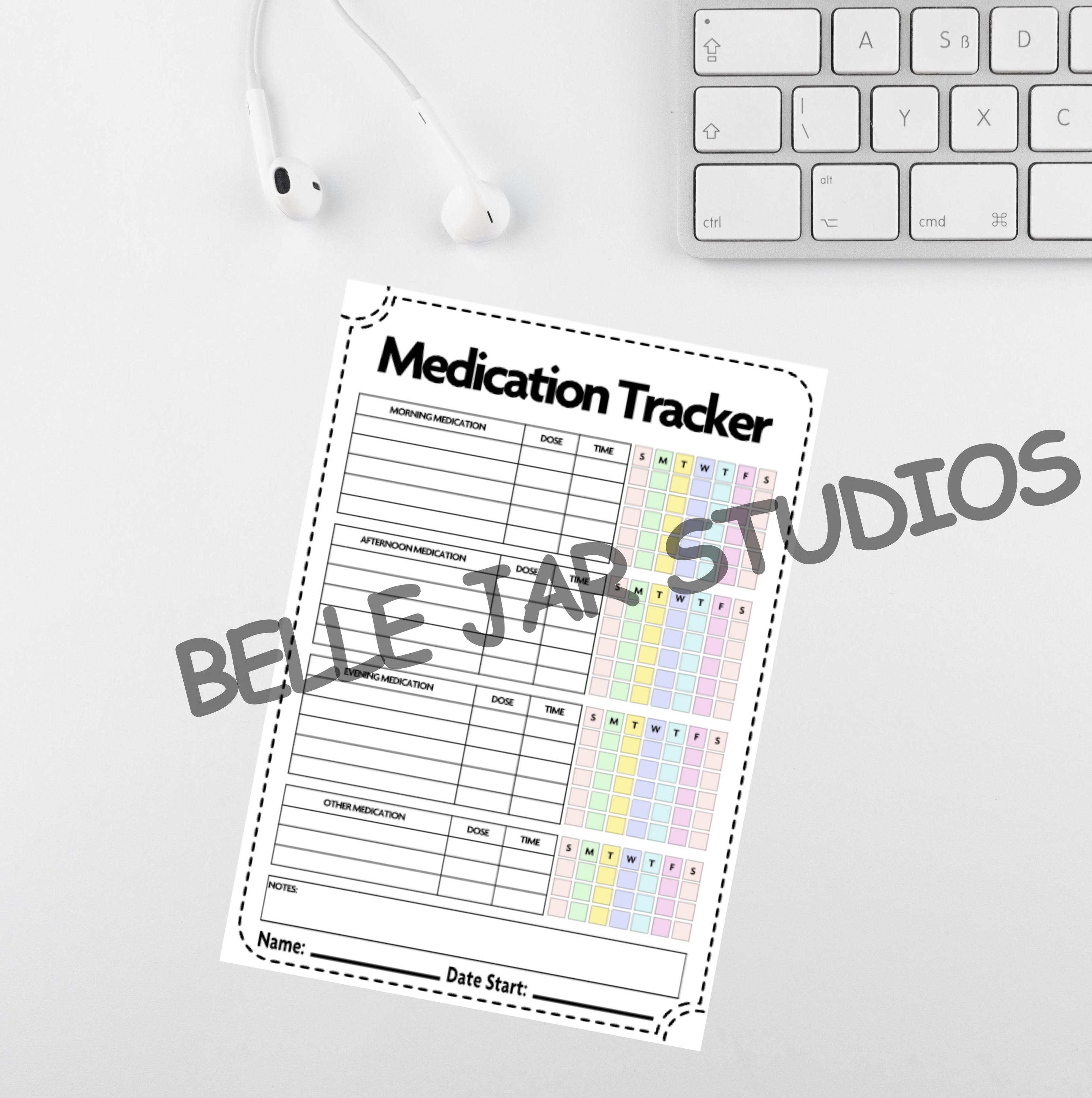 Printable Weekly Medication Tracker PDF, Pill Organizer, Health Log ...