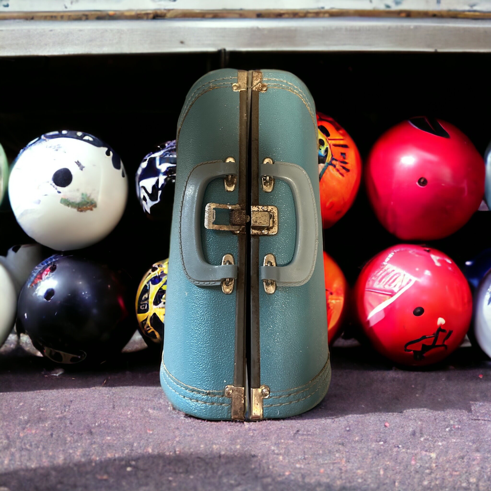 Vintage MCM Hardshell Bowling Ball Case - Etsy