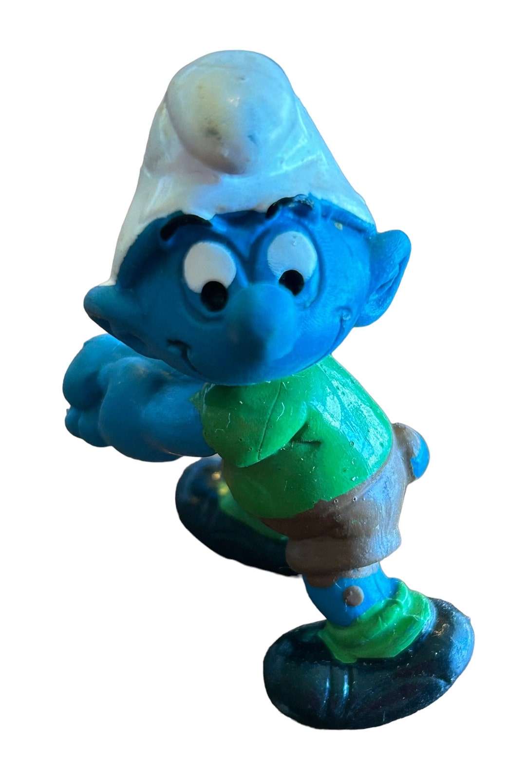 Smurfs Field Hockey Player Vintage Smurf Schleich Figure PVC 1980s PEYO ...