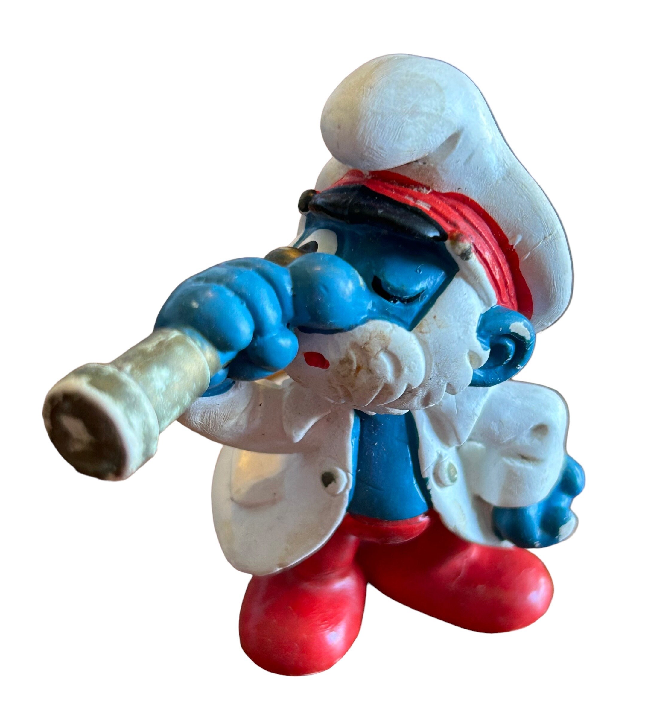 The Smurfs Sea Captain Papa Smurf 1980s Vintage Figure PVC Toy Figurine ...
