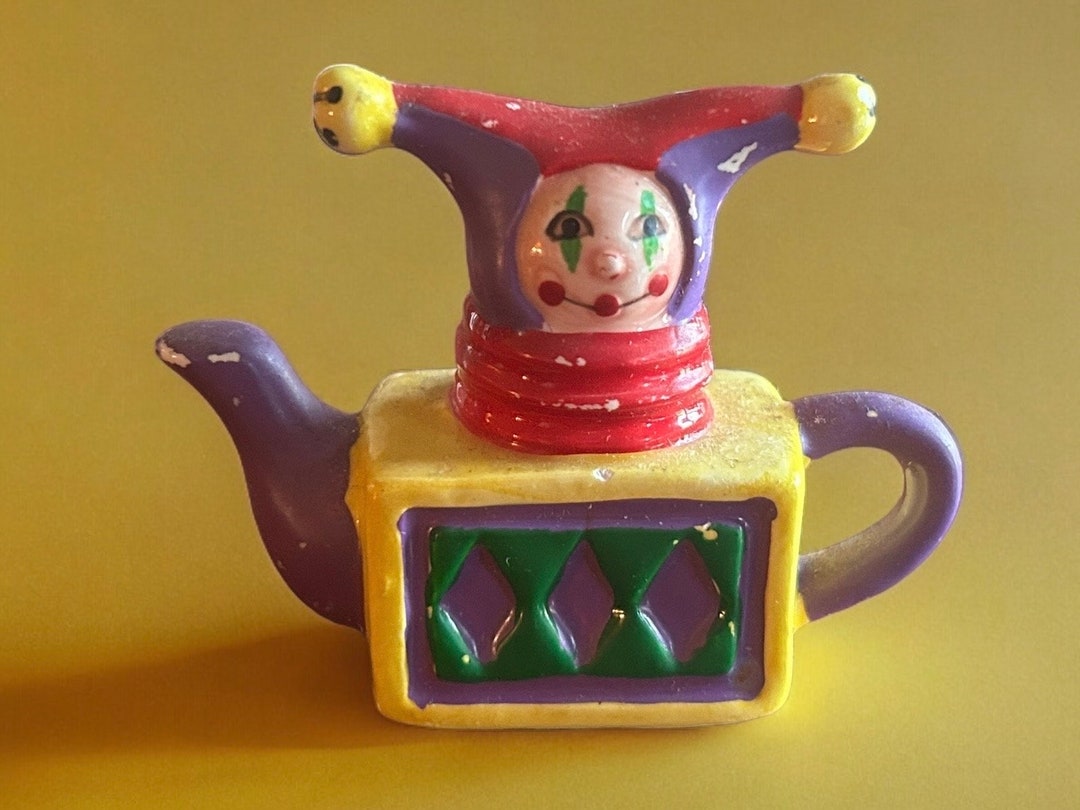 Rare Red Rose Tea Miniature Jester Teapot Figurine - Etsy