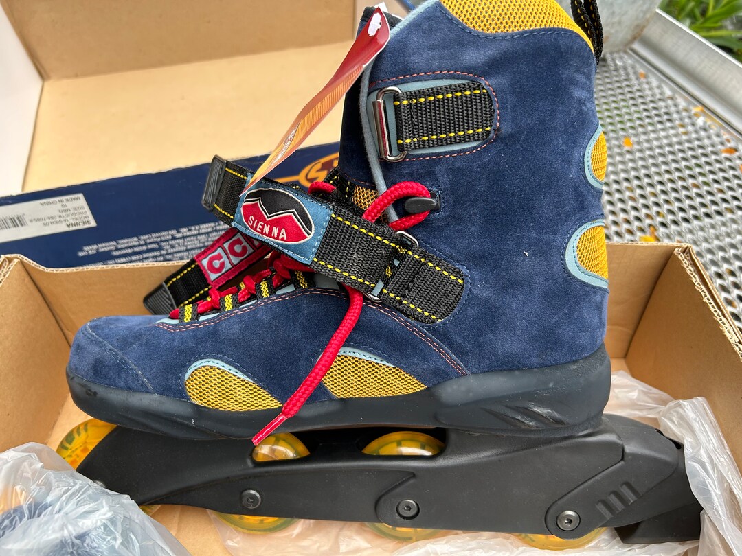 Vintage Retro CCM Inline Skates SIENNA Blue Suede Mens SZ 10 New in Box ...