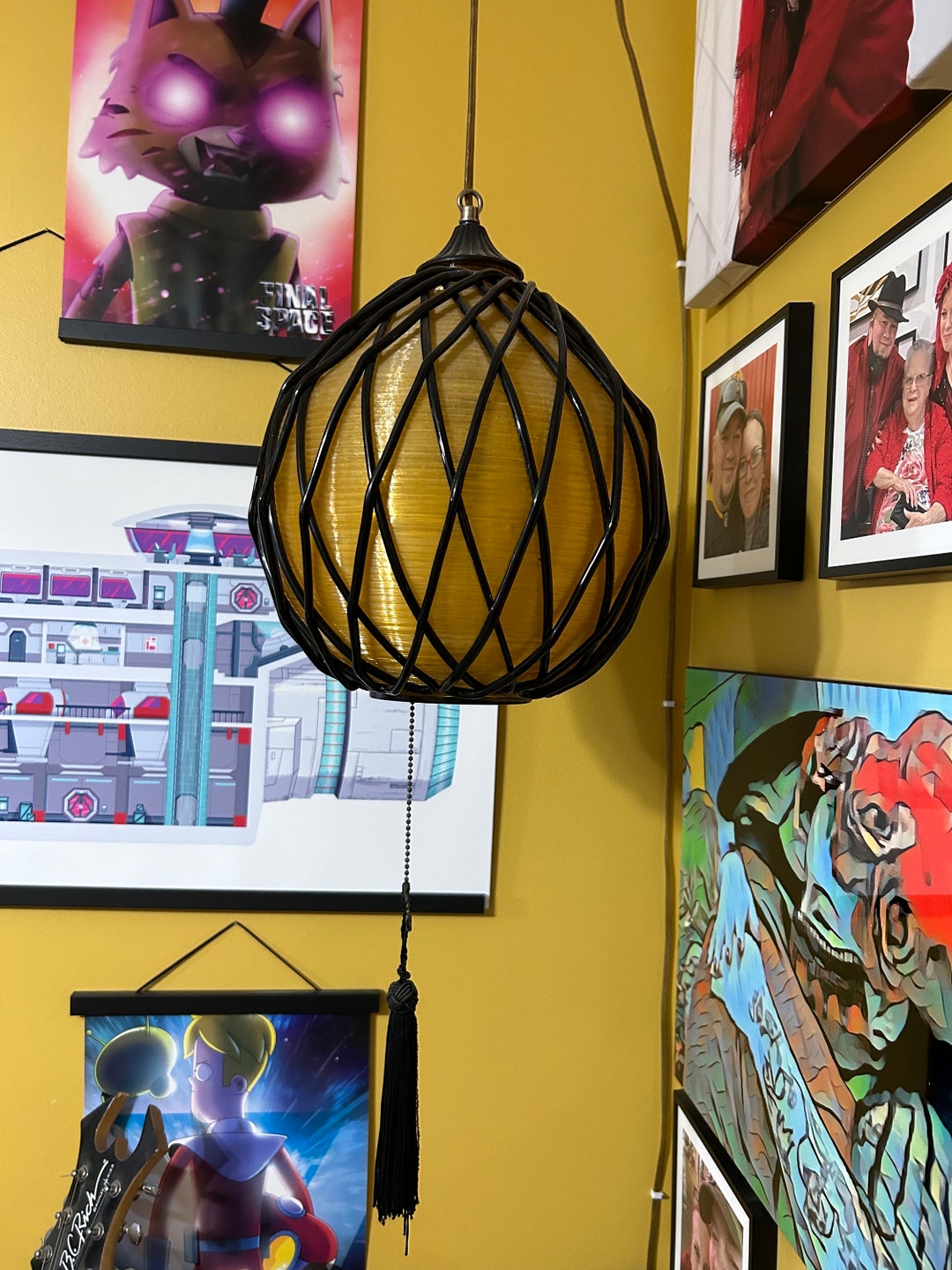 Vintage Retro 1960's Spaghetti Spun Lucite Hanging Lamp - Etsy