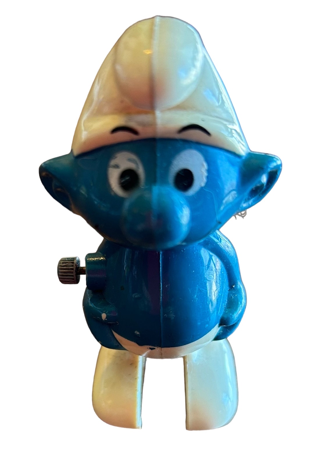 Vintage 1980 Smurf Walking Wind up Figure Peyo White Blue Plastic 3 ...