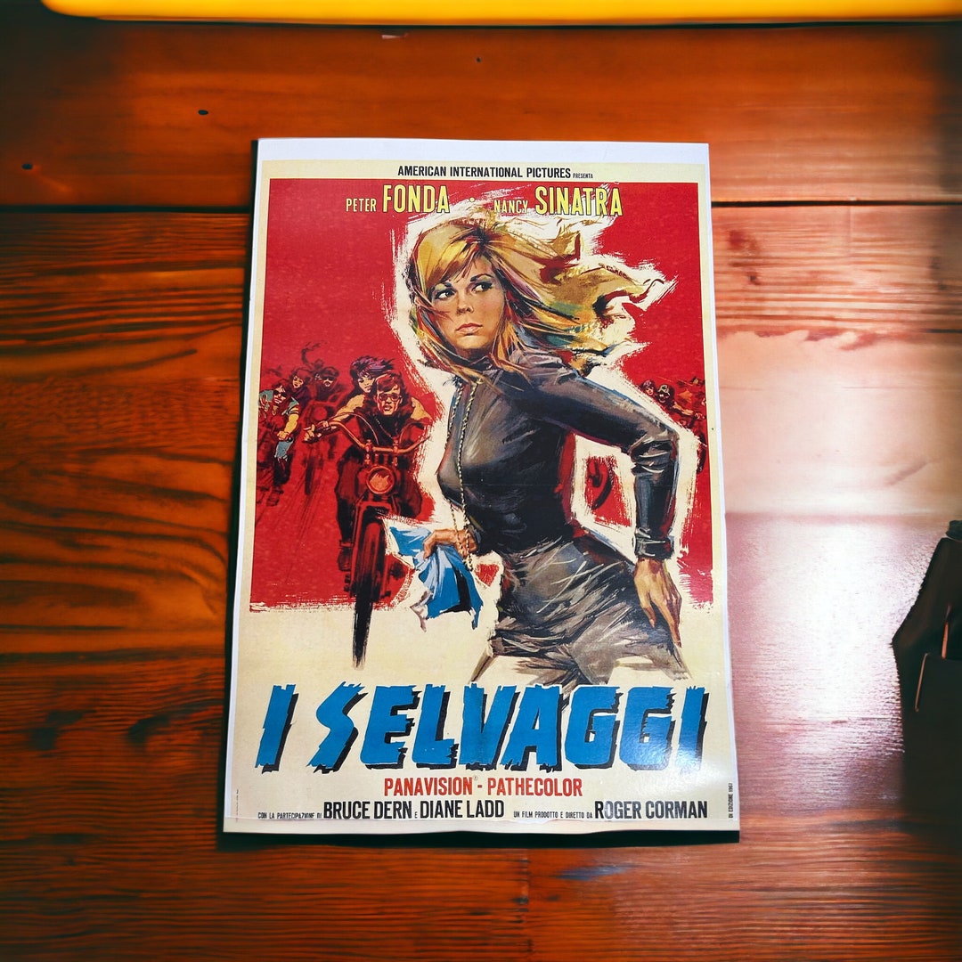 Vintage the Wild Angels ; I SELVAGGI Movie Poster, Tape on Back, Bottom ...