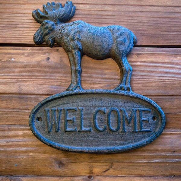 Moose Welcome Sign - Etsy