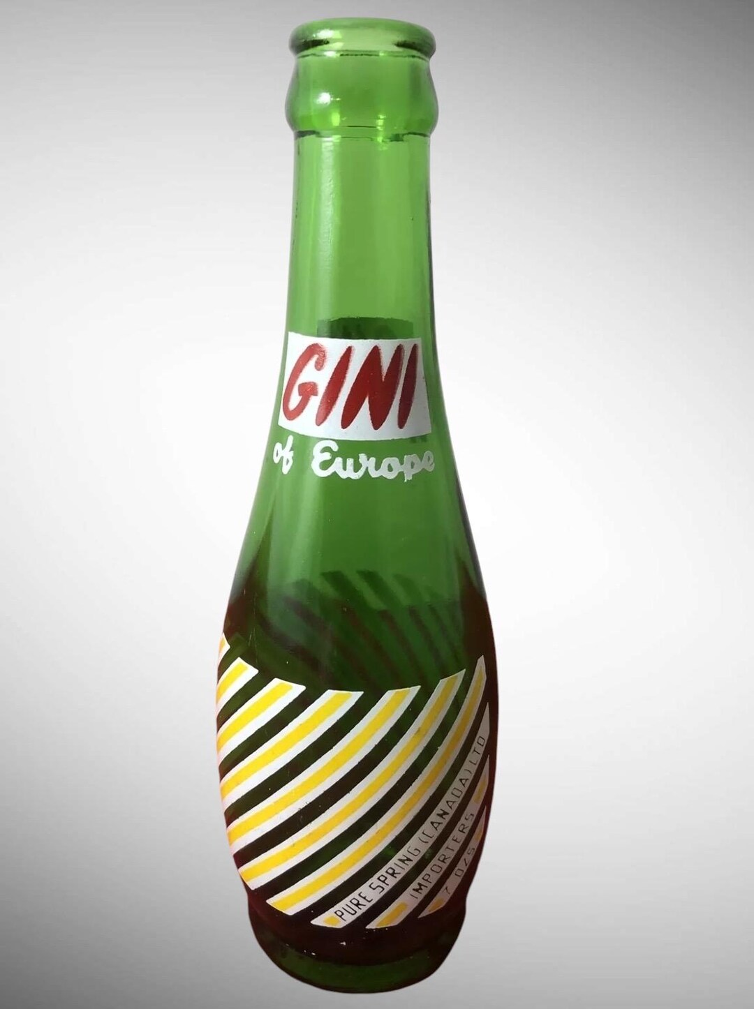 Vintage Gini of Europe Lemon Soda ACL Soda Bottle Glass Perrier Vintage ...