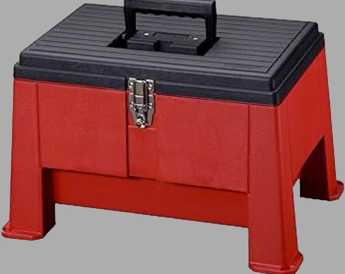 ULINE Step N Store, Step Stool Tool Box 20", Red/black, Brand New - Etsy