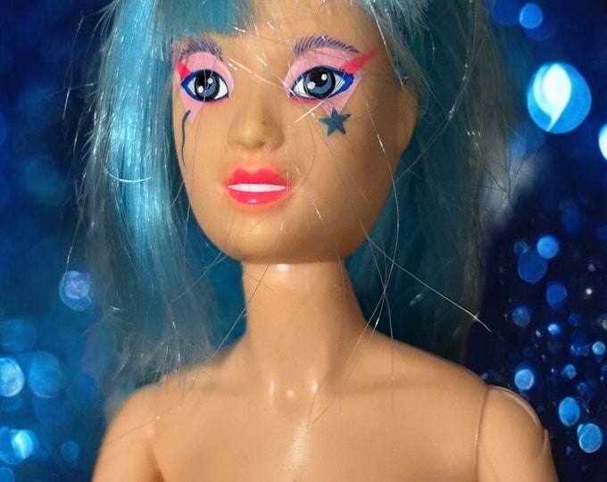Hasbro 1985 Jem and the Holograms Aja Doll With Blue Hair With Original ...