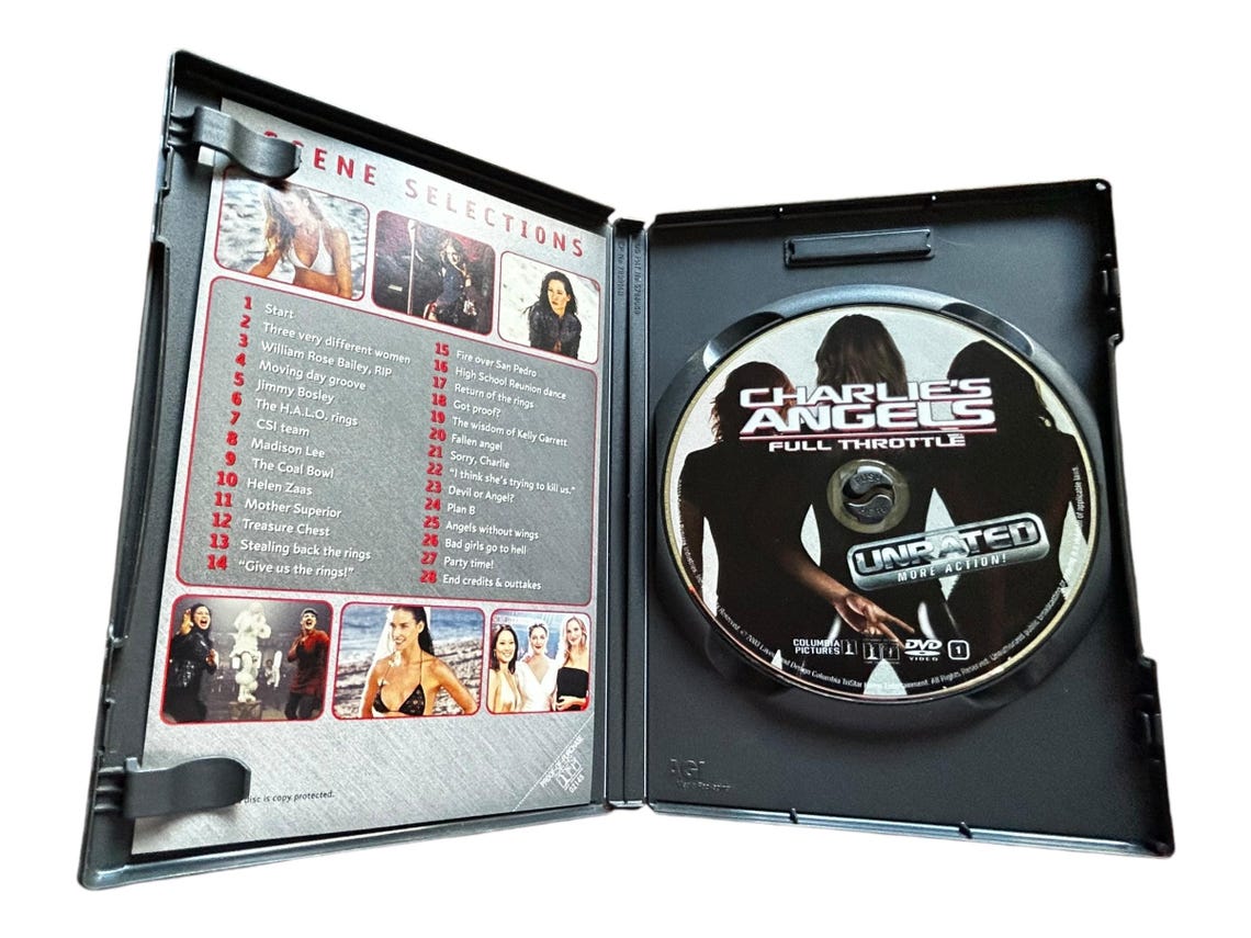 Charlie's Angels Full Throttle DVD, 2003 Unrated Version Widescreen Cameron Diaz - Etsy