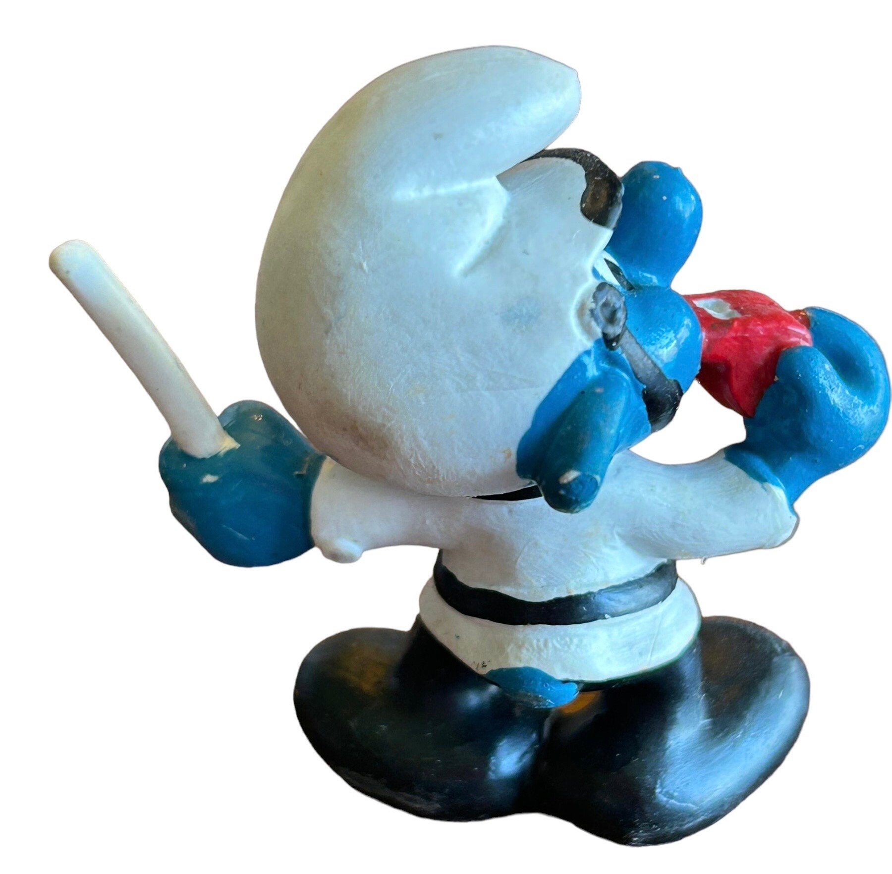 Vintage Peyo Schleich 1980s Smurfs White Uniform Policeman Smurf Police ...