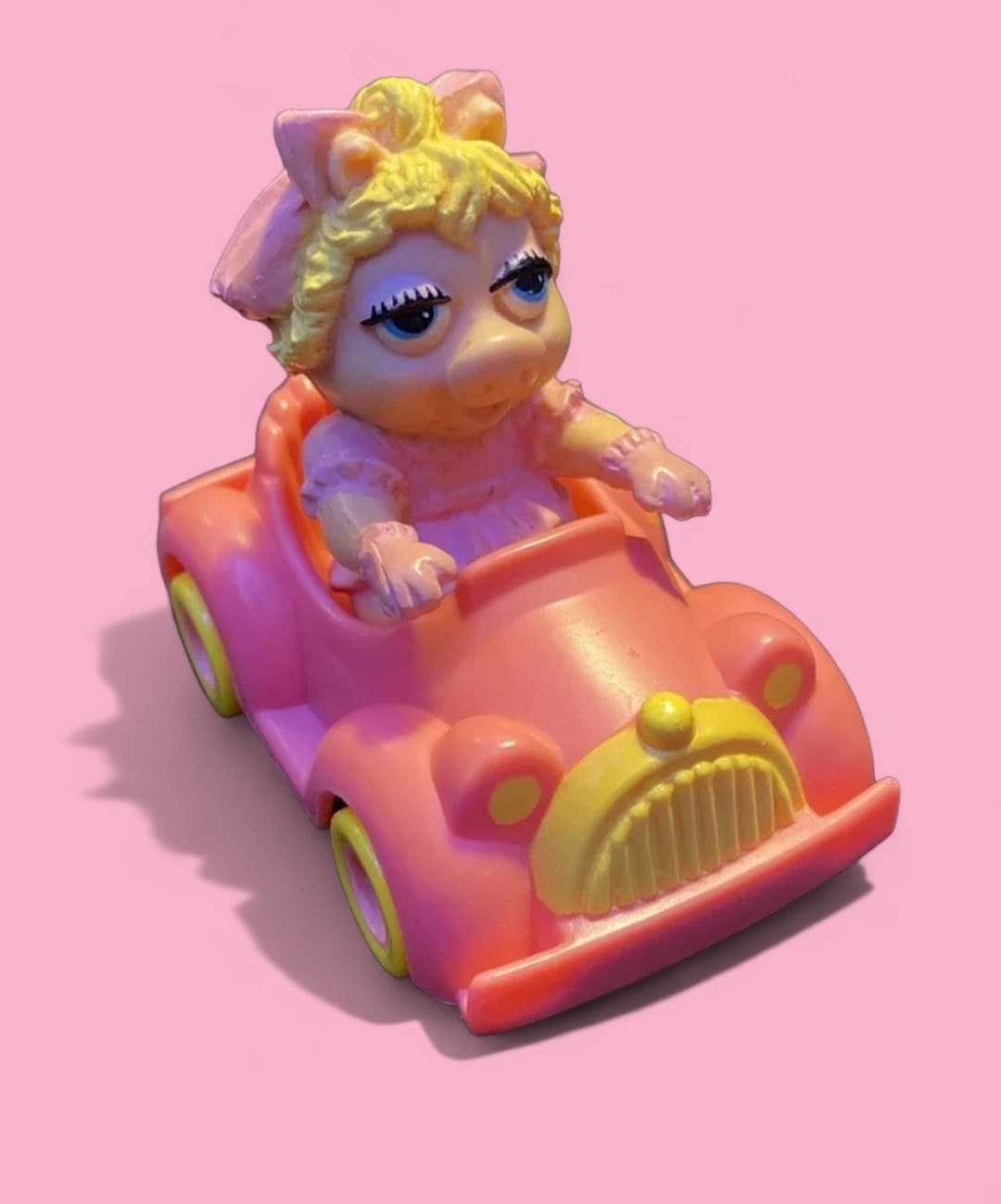 Vintage 1990 Muppet Babies Happy Meal Toy Miss Piggy With Pink Car New ...