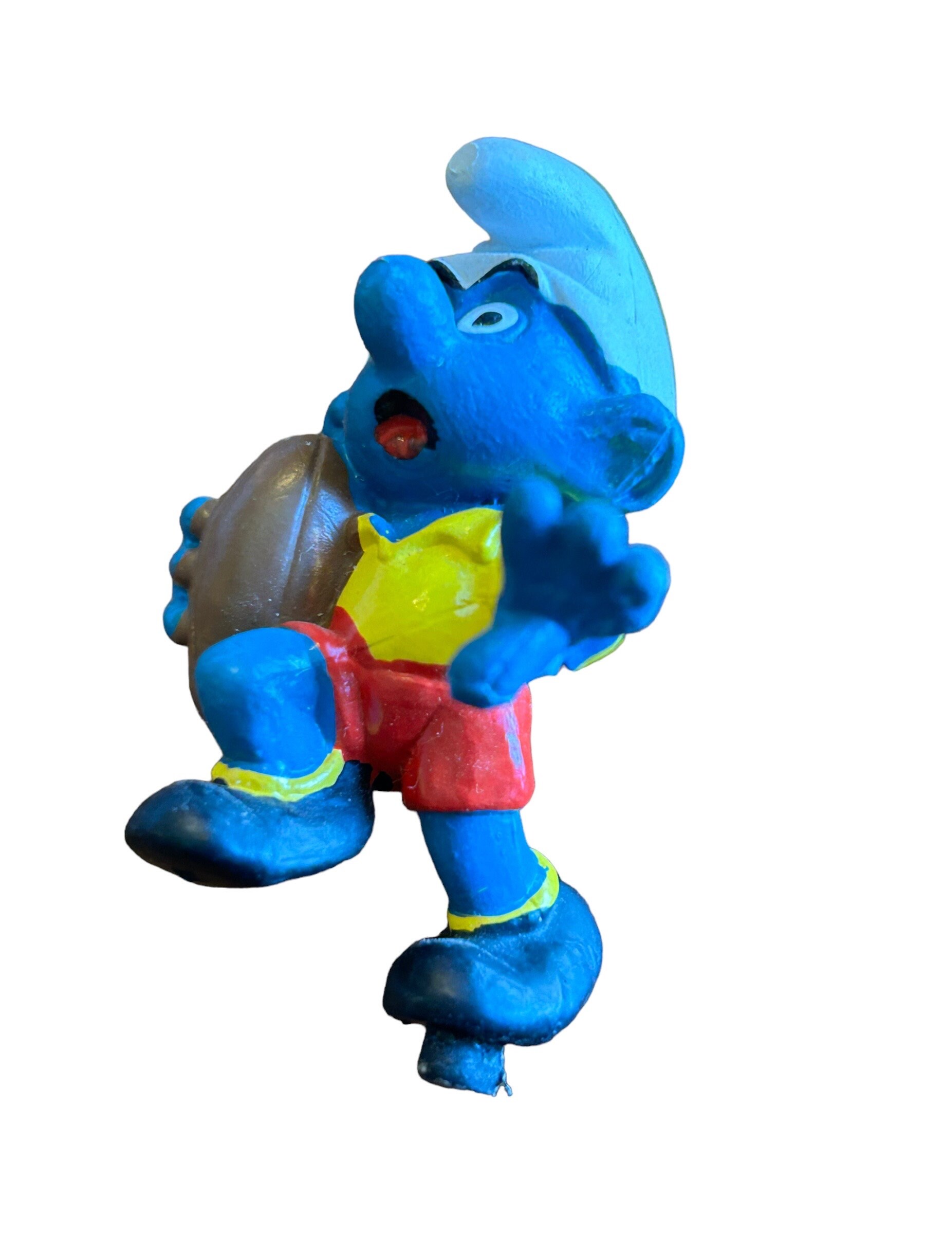 Smurfs Football Player Vintage Smurf Schleich Figure PVC 1980s PEYO ...