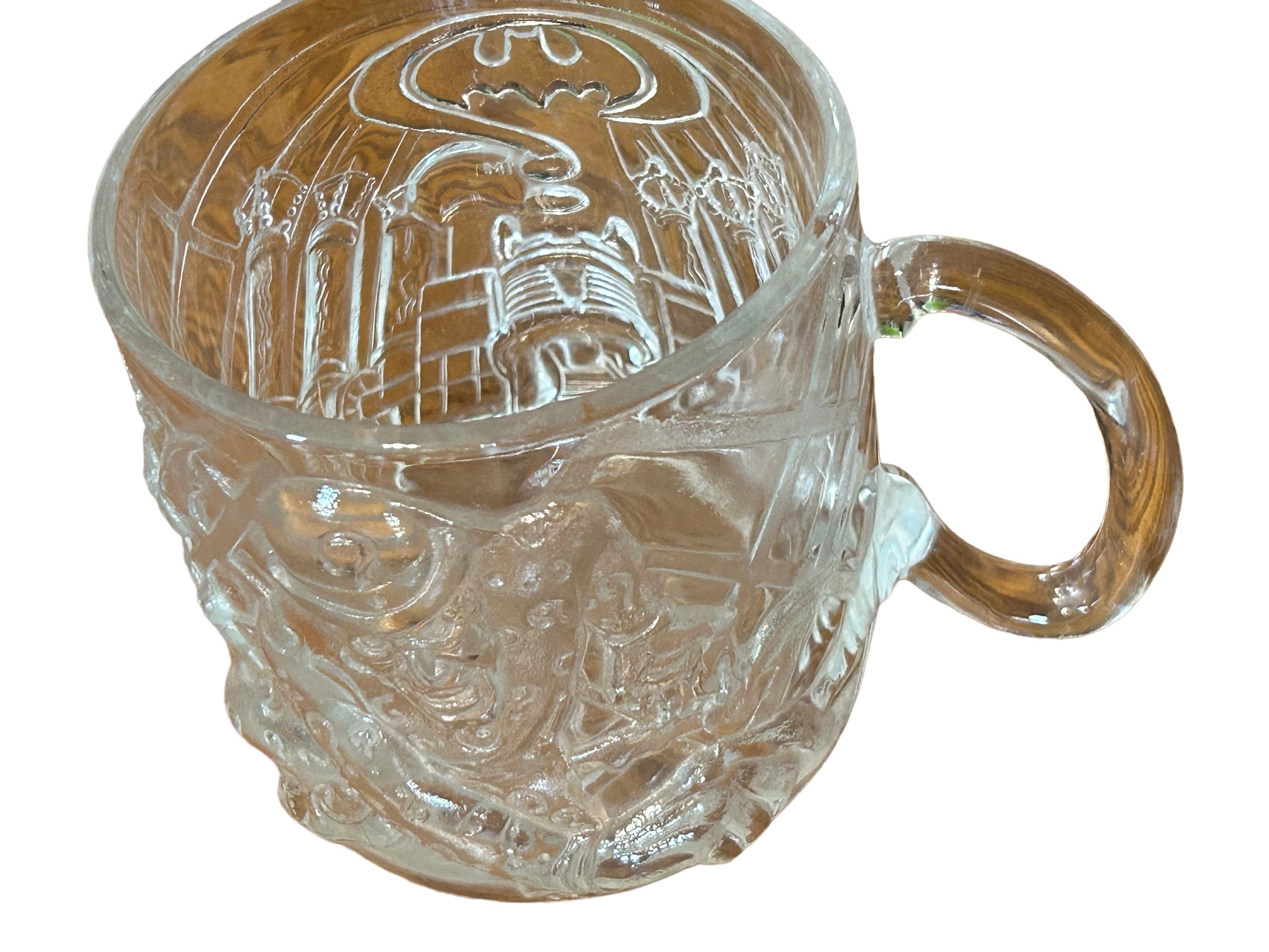 1995 Batman Forever Mcdonald's the Riddler Glass Cup Mug Embossed DC ...