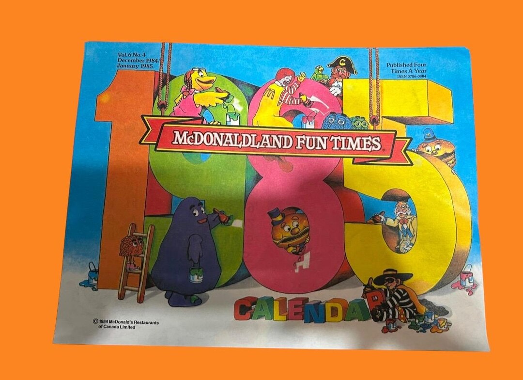 Vintage 1985-1991 Mcdonaldland Fun Times Calendars Mint Condition ...