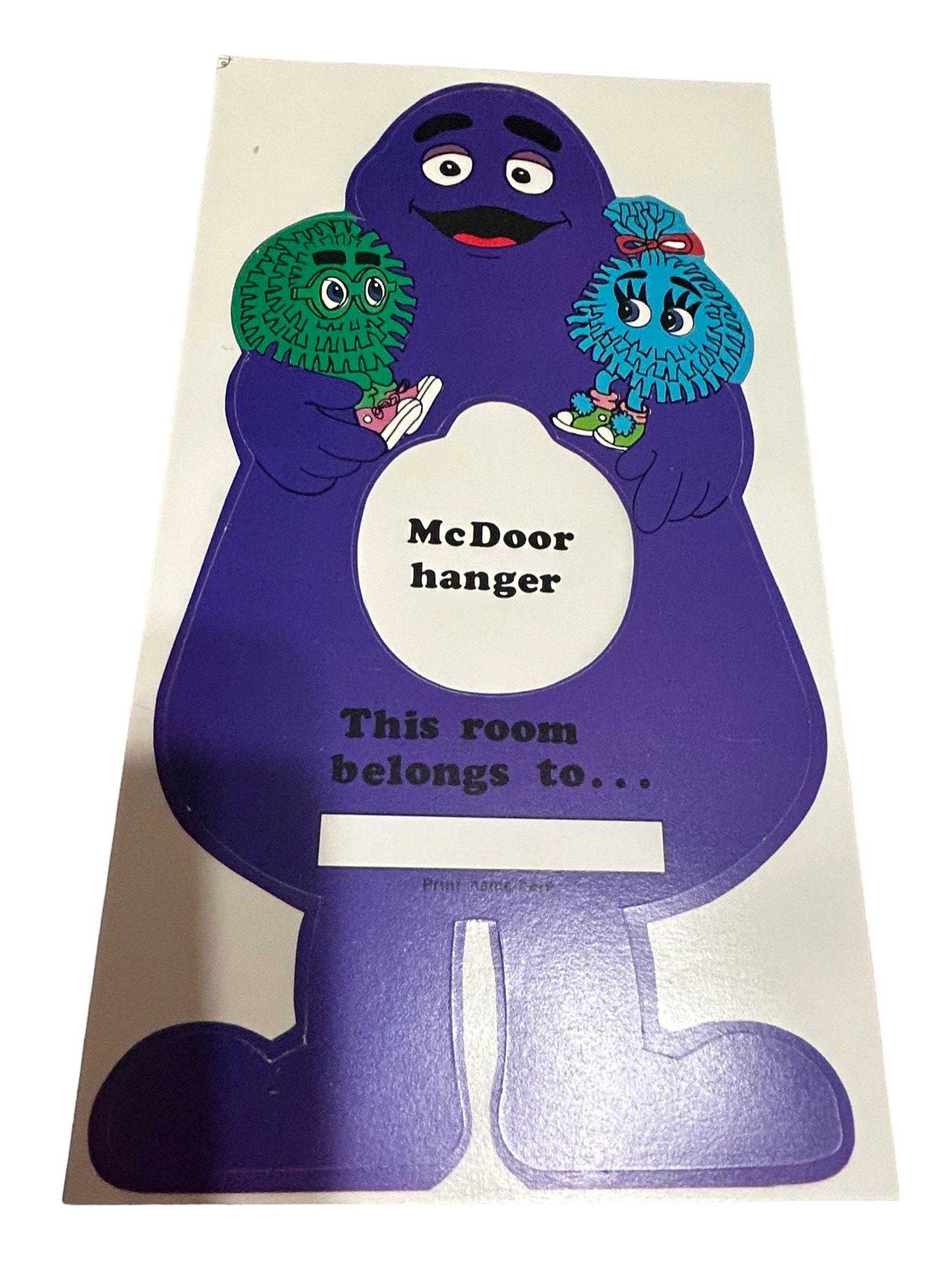 Vintage 1980s Rare Mcdonalds Paper Happy Meal Treat of the Week Grimace ...