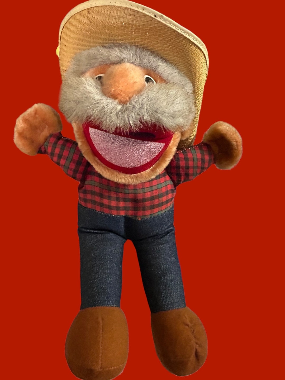 Vintage 1970s Shotgun Red 16” Plush Toy Hee Haw Puppet Original Retro ...