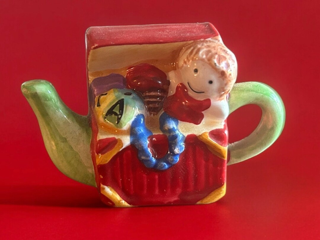 Rare Red Rose Tea Miniature Toy Chest Teapot Figurine - Etsy