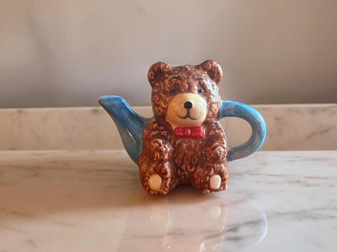 Rare Red Rose Tea Miniature Bear Teapot Figurine - Etsy