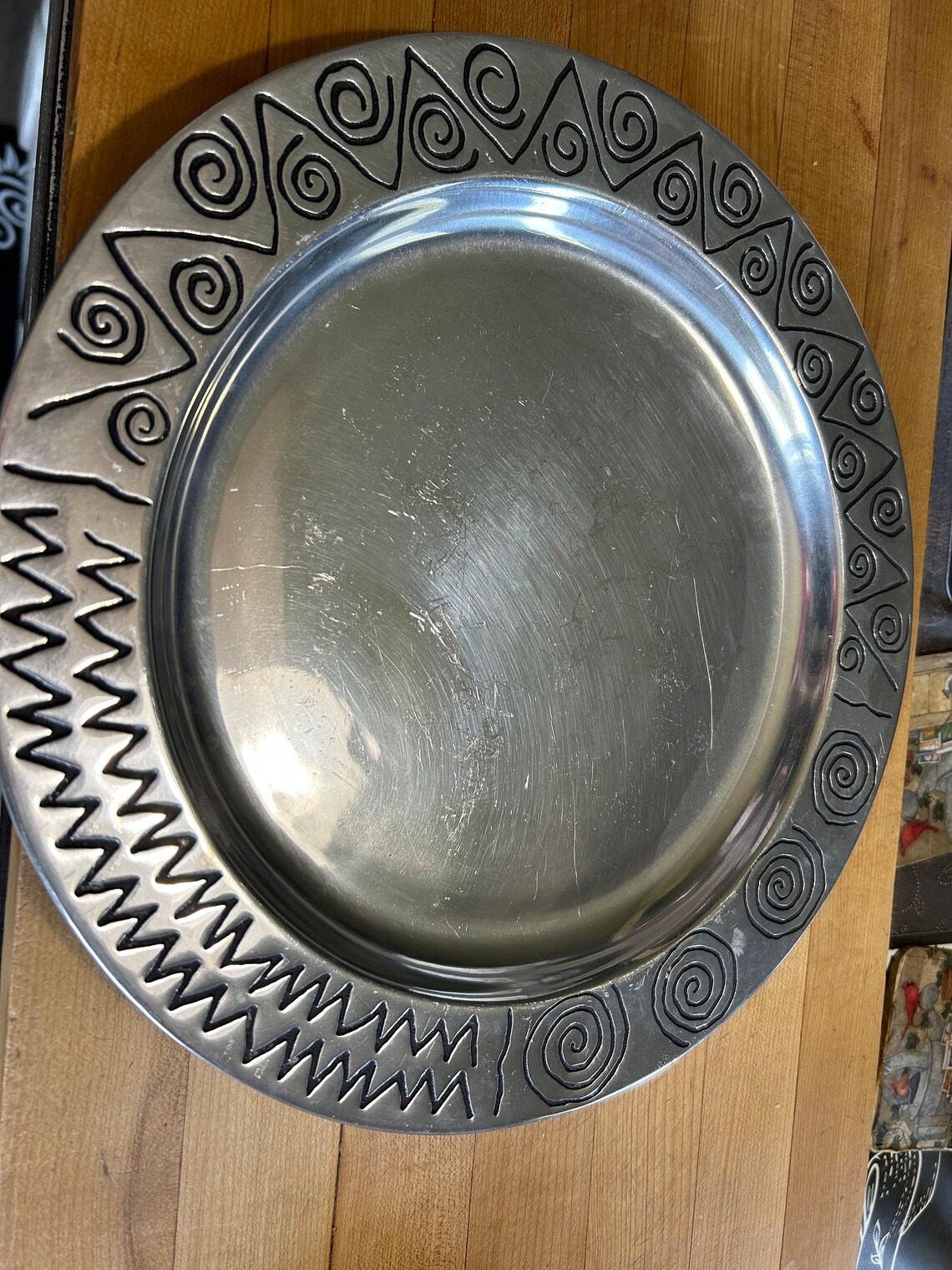 Wilton CO Reggae Pattern Bowl and Platter Discontinued Pattern, Pewter ...