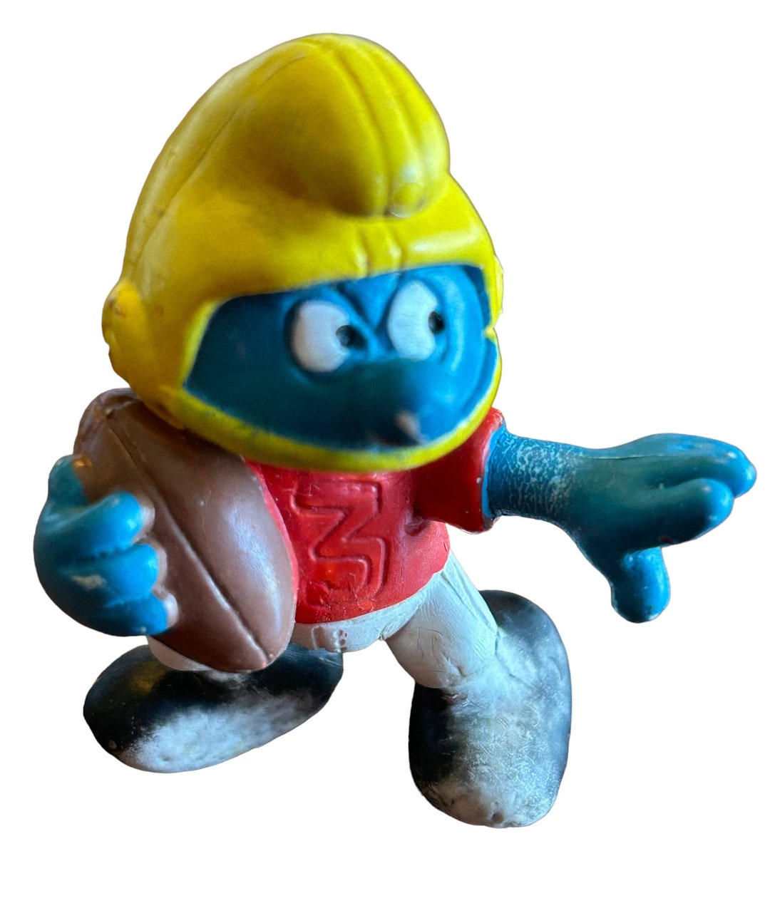 Smurfs Football Player Vintage Smurf Schleich Figure PVC 1980s PEYO ...