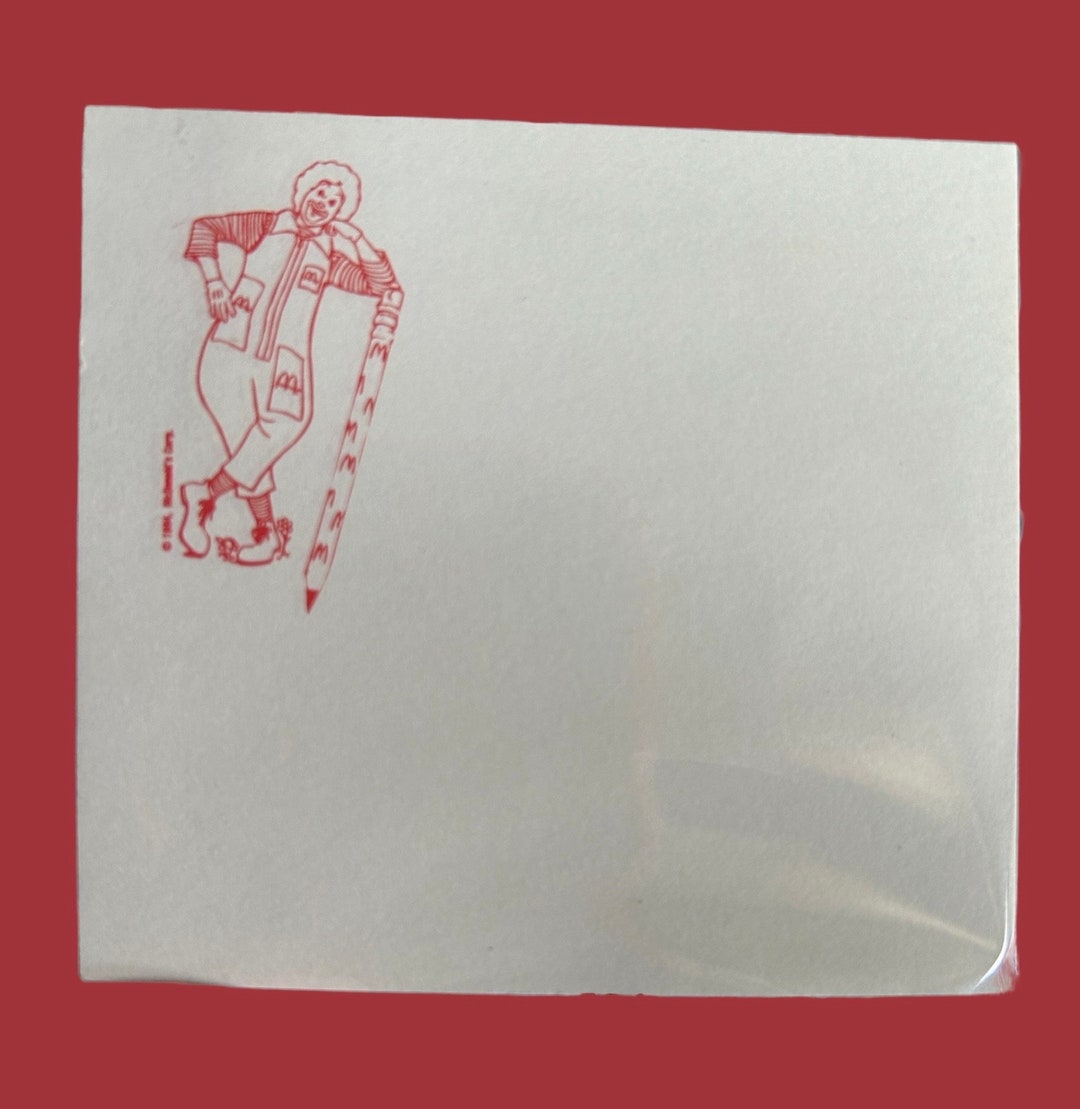 Vintage 1984 Mcdonalds Sticky Notes Happy Meal Ronald Mcdonald - Etsy