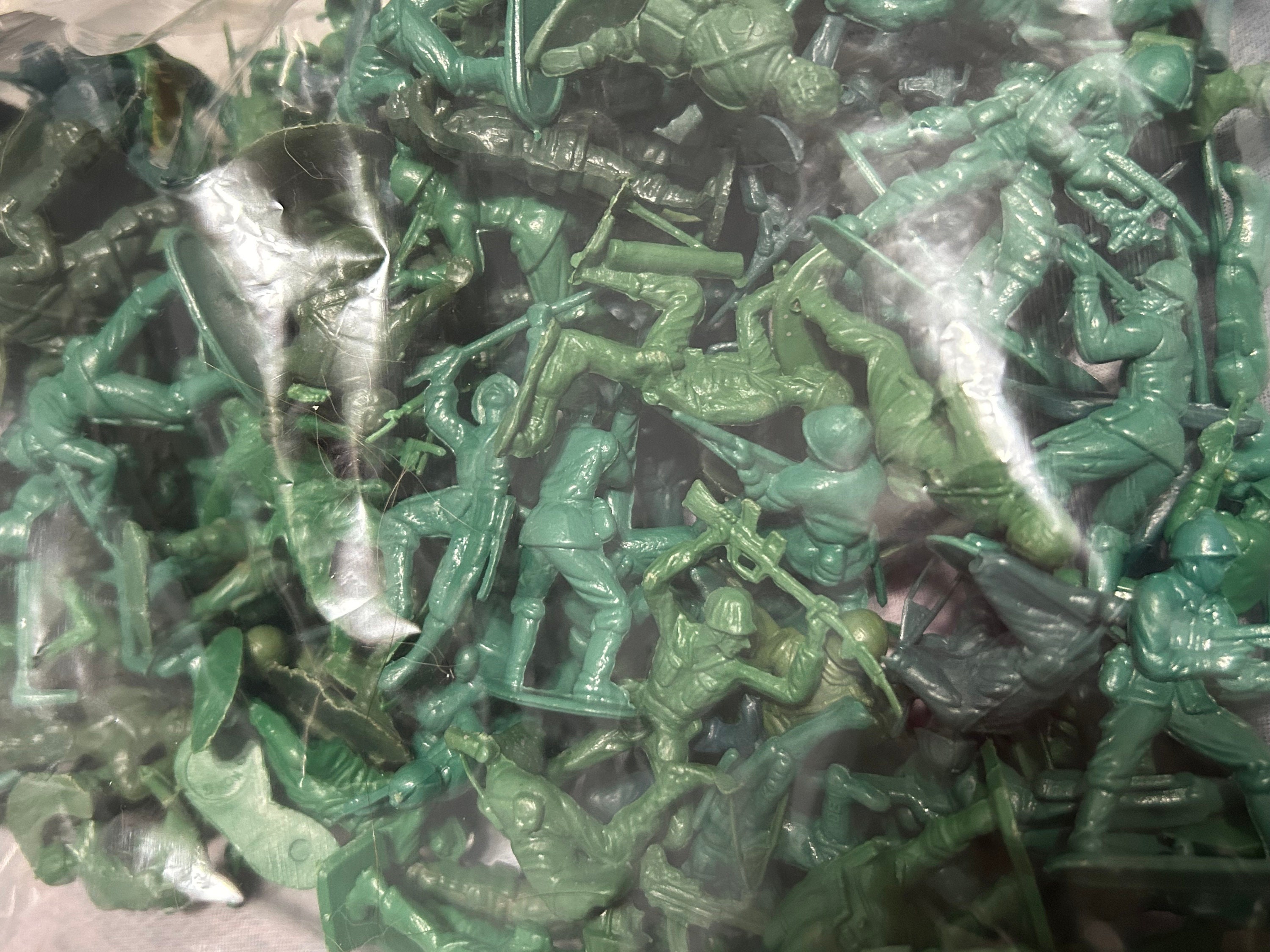 Lot Giant Hong Kong Mini Green Army Soldiers Vintage Toy Miniature ...