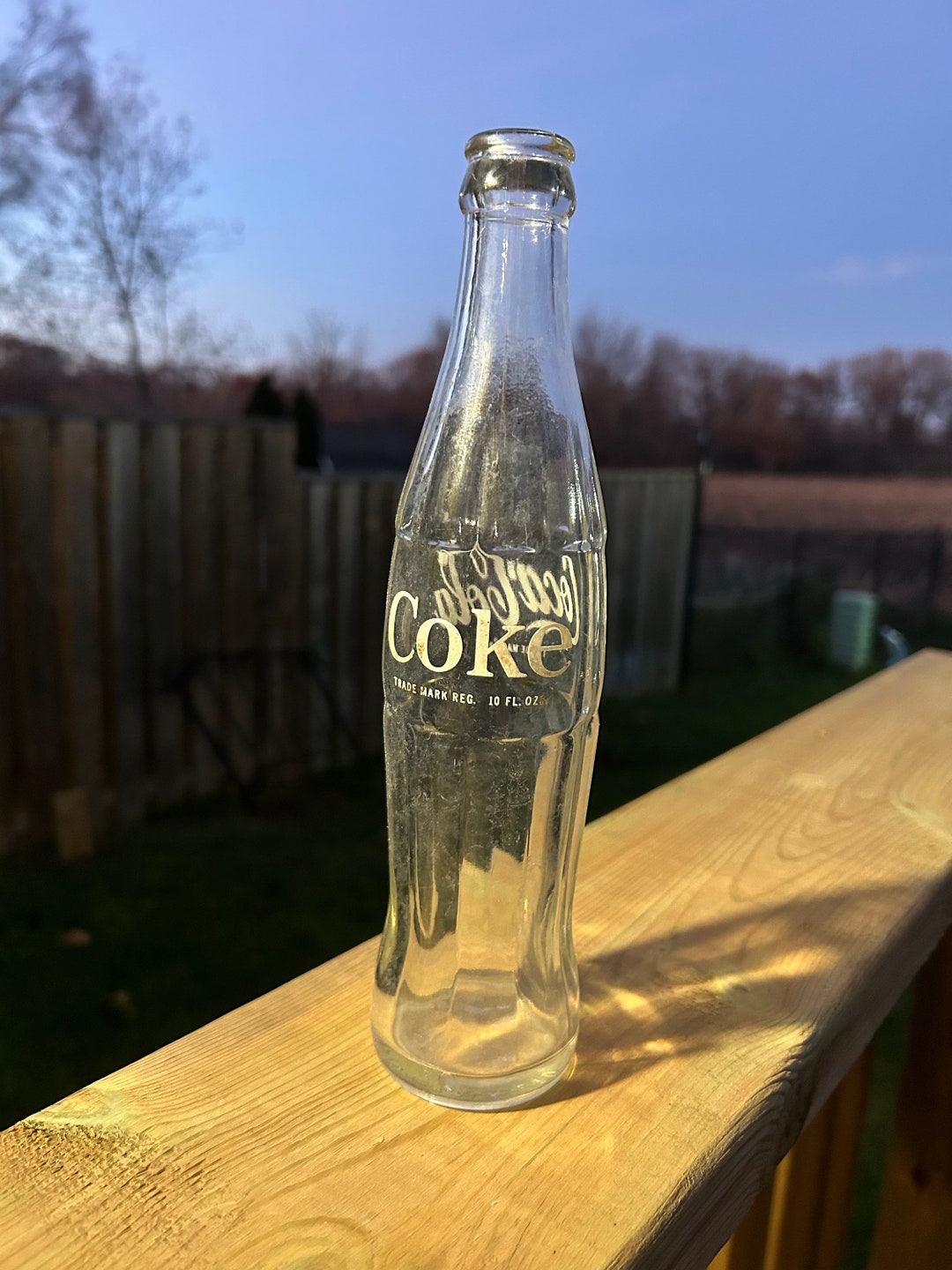 Vintage Clear Glass Coke, Coca-cola Soda Bottle, White Writing 10oz ...