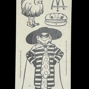 Vintage 1980s Rare Mcdonalds Paper Happy Meal Treat of the Week ...