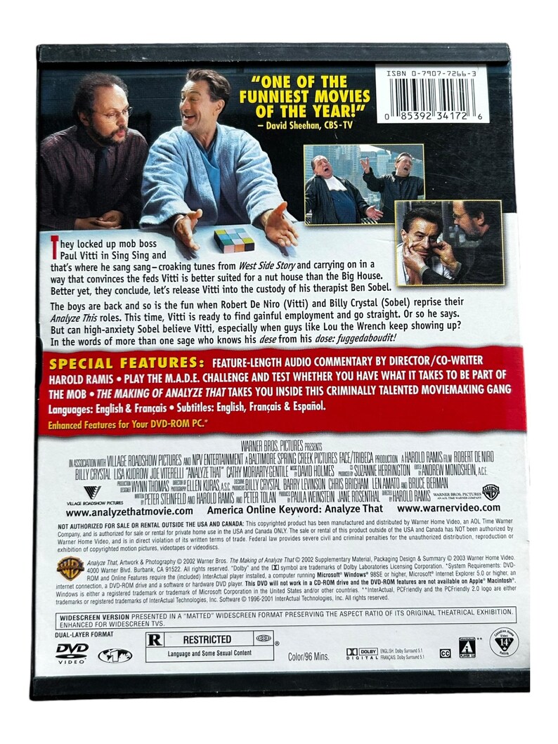 Analyze That DVD Movie Widescreen - Robert De Niro, Billy Crystal, Lisa ...