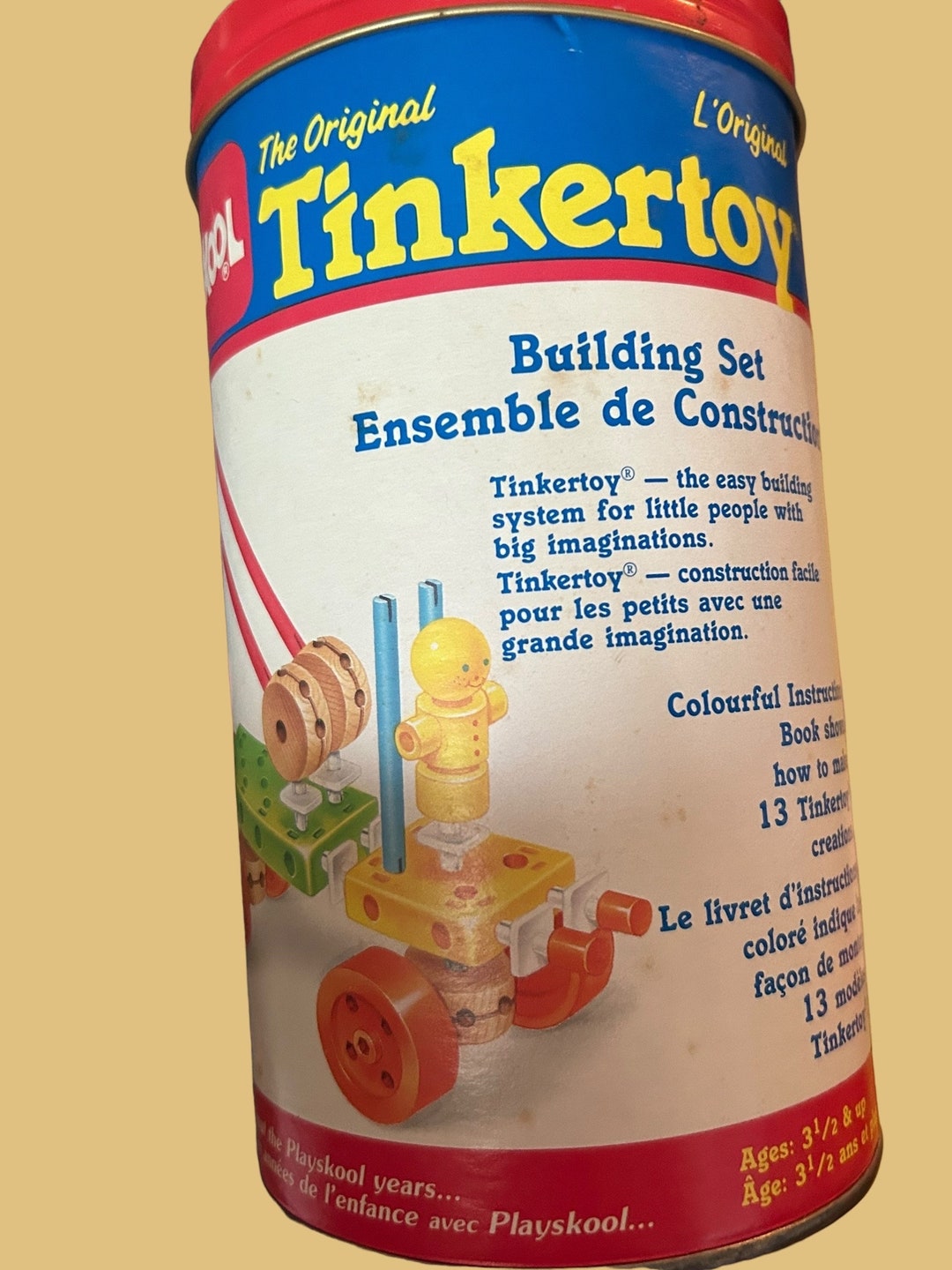 VINTAGE 1986 Playskool Original Tinkertoy Beginners Set HASBRO CANADA - Etsy