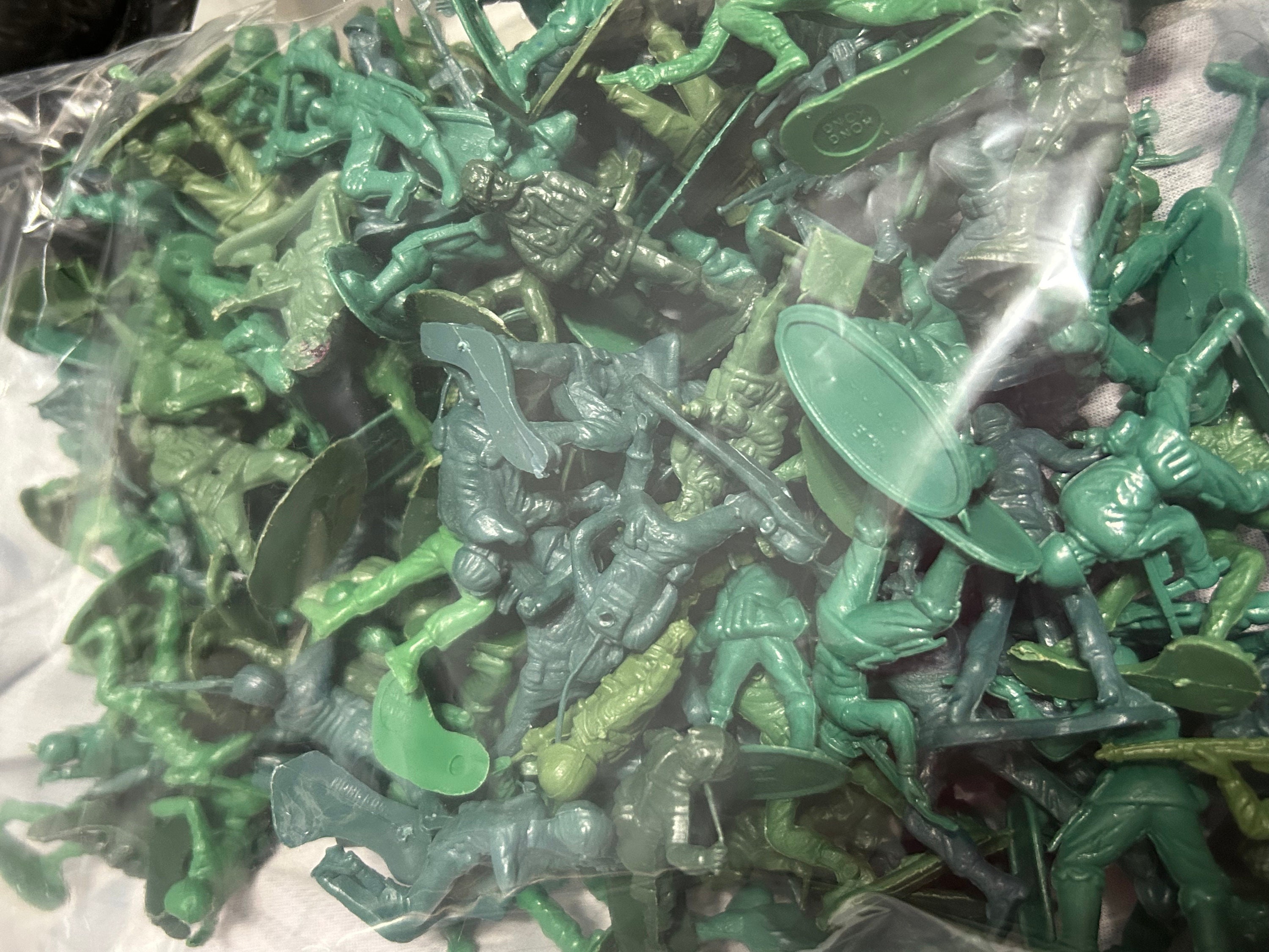 Lot Giant Hong Kong Mini Green Army Soldiers Vintage Toy Miniature ...