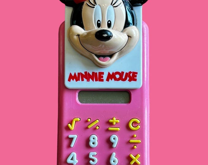 Disney Vintage Minnie Mouse Calculator Sliding Cover Face Forward 5 ...