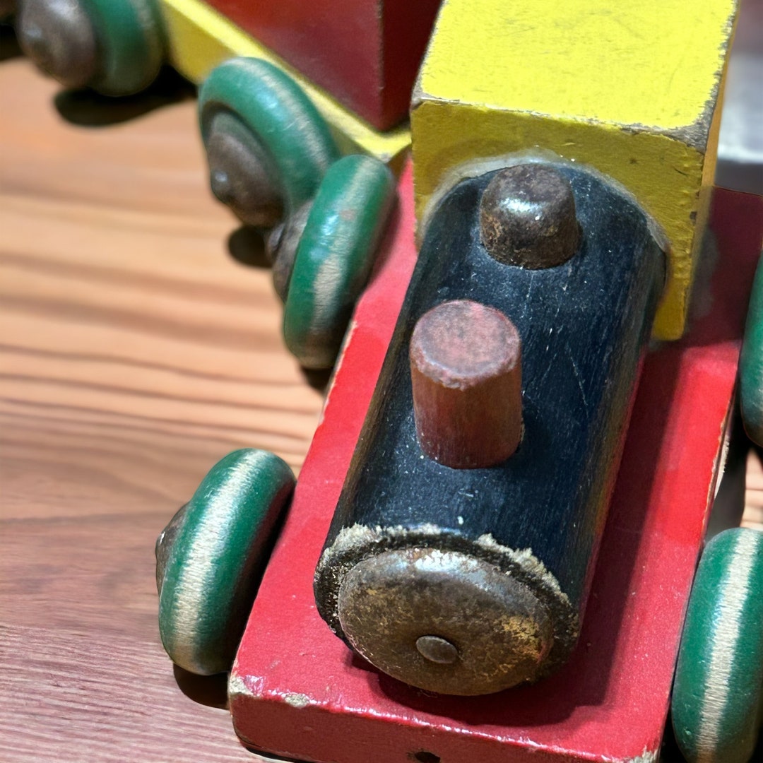 Brio Wooden Train, 1950's Toy Train With 3 Cars, 1 Engine, Rare With ...